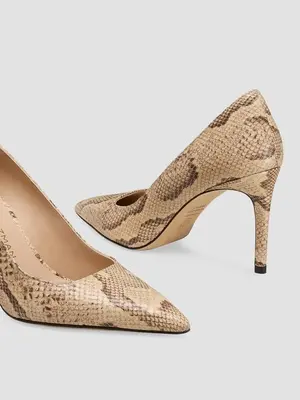 STUART WEITZMAN Power 85mm Snakeskin-print Leather Pumps