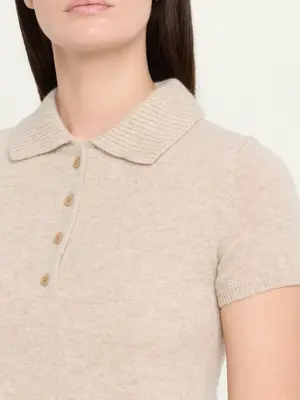 Simkhai Twila Cashmere Polo Shirt - Ivory