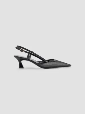 STUART WEITZMAN Vinnie 50mm Mesh Kitten-heel Slingback Pumps