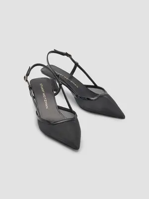 STUART WEITZMAN Vinnie 50mm Mesh Kitten-heel Slingback Pumps