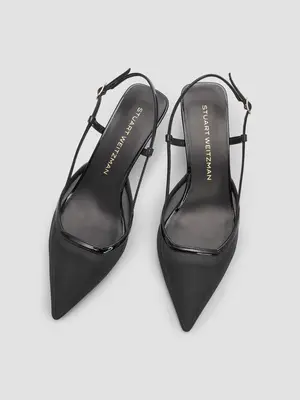 STUART WEITZMAN Vinnie 50mm Mesh Kitten-heel Slingback Pumps