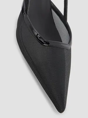 STUART WEITZMAN Vinnie 50mm Mesh Kitten-heel Slingback Pumps