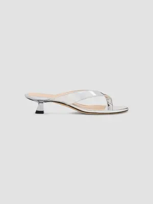 STUART WEITZMAN Rio 35mm Leather Sandals - Silver