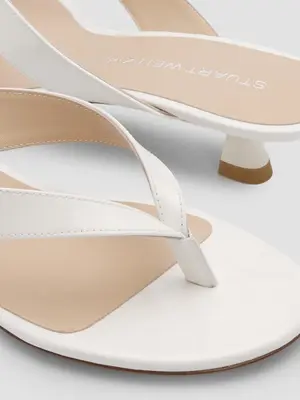 STUART WEITZMAN Rio Sleek 35mm Kitten-heel Sandals - Blanco