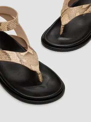 STUART WEITZMAN Marykate Snake-print Leather Sandals