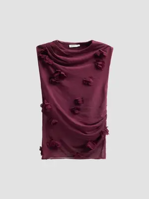 Simkhai Tessa Floral Appliqué Top