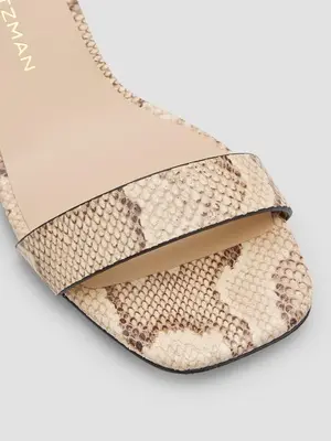 STUART WEITZMAN Sai 50mm Snake-embossed Leather Block-heel Sandals