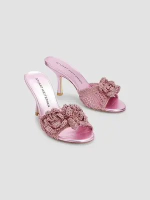 STUART WEITZMAN Lotus 85mm Crochet Sandals - Soft Rose
