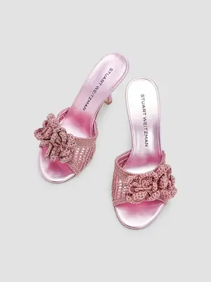 STUART WEITZMAN Lotus 85mm Crochet Sandals - Soft Rose