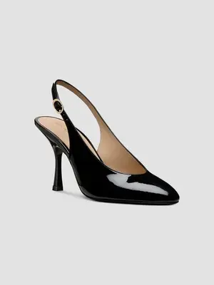 STUART WEITZMAN Madison 85mm Patent Leather Slingback Pumps - Black
