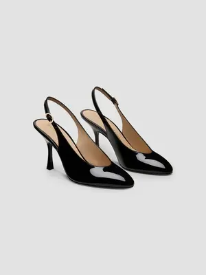 STUART WEITZMAN Madison 85mm Patent Leather Slingback Pumps - Black