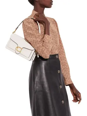 COACH Tabby Leather Shoulder Bag - White