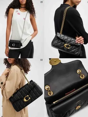COACH Tabby Leather Shoulder Bag - White