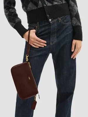 COACH Plaza Leather Shoulder Bag - Maple
