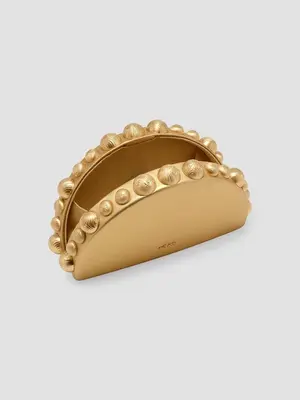 Cult Gaia Gili Metallic Leather Clutch