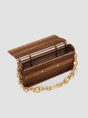 Cult Gaia Sylva Wooden Shoulder Bag