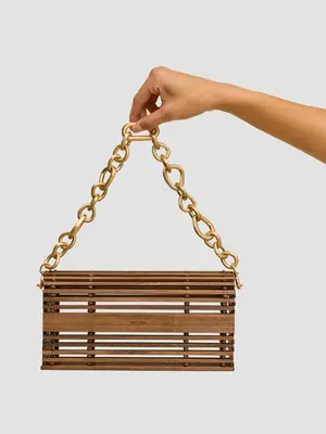 Cult Gaia Sylva Wooden Shoulder Bag