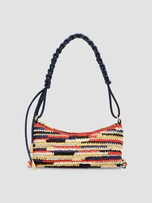 Cult Gaia Osa Crochet Raffia Shoulder Bag - Rainbow Multi