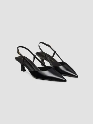 STUART WEITZMAN Vinnie 50mm Leather Slingback Pumps - Black