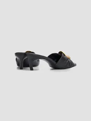 Cult Gaia Amina 55mm Leather Kitten-heel Sandals - Black