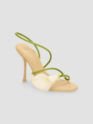 Cult Gaia Cassidy 110mm Floral Leather Sandals
