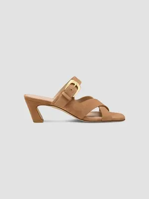 STUART WEITZMAN Sai 50mm Suede Block-heel Sandals - Doe