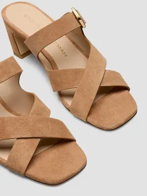 STUART WEITZMAN Sai 50mm Suede Block-heel Sandals