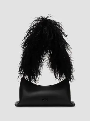Cult Gaia Osa Shearling Shoulder Bag - Black