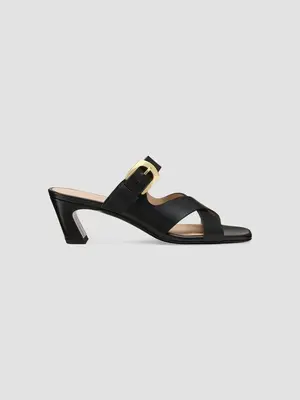 STUART WEITZMAN Sai 50mm Leather Block-heel Sandals - Black