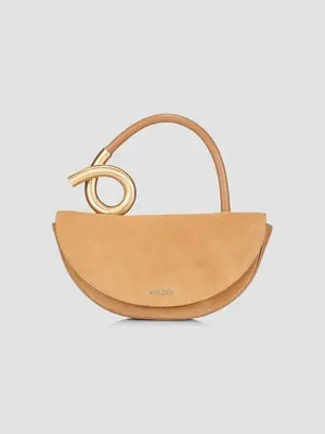 Cult Gaia Azariah Suede Top Handle Bag - Camel