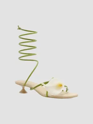 Cult Gaia Claire 38mm Flower-detail Leather Sandals