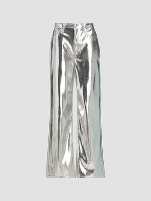 Rag & Bone Logan Metallic Faux Leather High-rise Wide-leg Pants