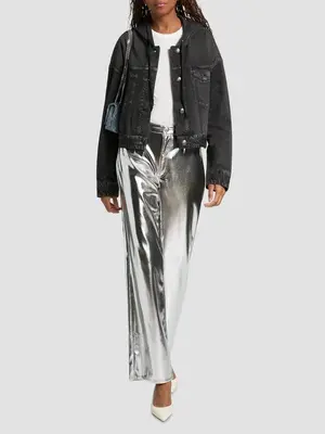 Rag & Bone Logan Metallic Faux Leather High-rise Wide-leg Pants