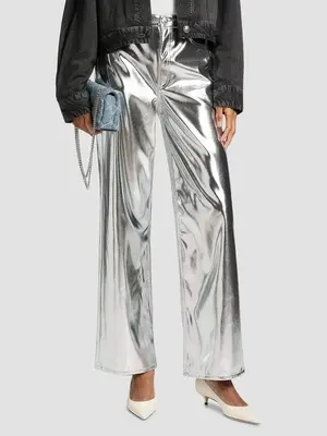 Rag & Bone Logan Metallic Faux Leather High-rise Wide-leg Pants