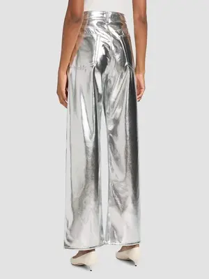 Rag & Bone Logan Metallic Faux Leather High-rise Wide-leg Pants