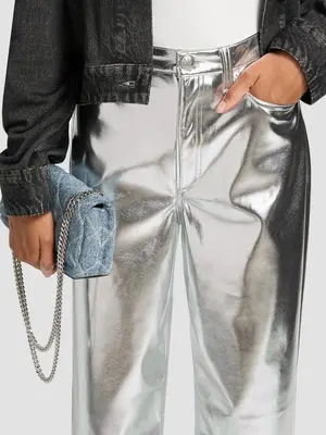Rag & Bone Logan Metallic Faux Leather High-rise Wide-leg Pants