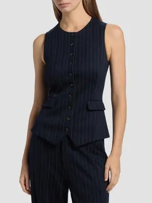 Rag & Bone Irina Plaid Ponte Collarless Vest