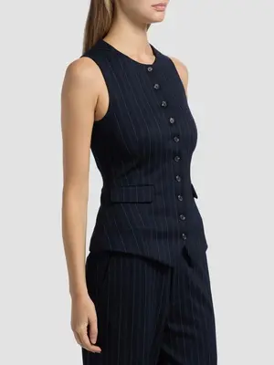 Rag & Bone Irina Plaid Ponte Collarless Vest