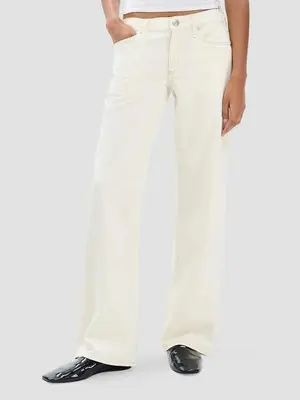 Rag & Bone Cam Low-rise Full Straight-leg Jeans - Ecru