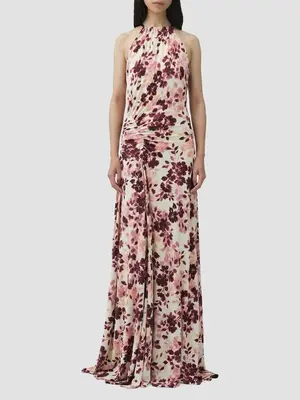 Simkhai Cerin Floral Halter Maxi Dress - Fig Multi