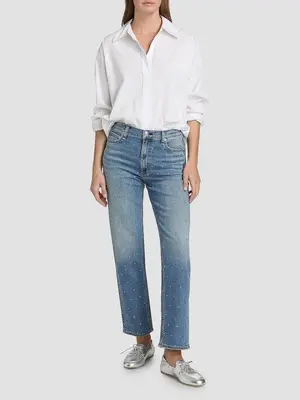 Rag & Bone Harlow Rhinestone-embellished Straight Jeans