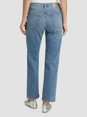 Rag & Bone Harlow Rhinestone-embellished Straight Jeans