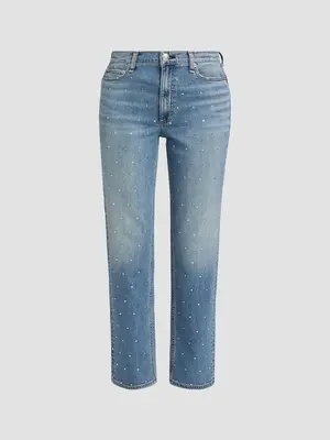 Rag & Bone Harlow Rhinestone-embellished Straight Jeans - Orian Jewel