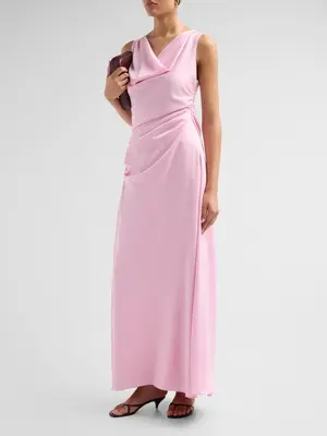 Simkhai Elinne Ruched Satin Gown