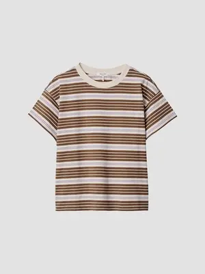 RAG & BONE Kelly Striped Cotton Boxy T-shirt