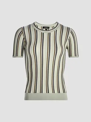 Rag & Bone Victoria Striped Rib-knit Top - Blue Multi