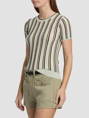 Rag & Bone Victoria Striped Rib-knit Top - Blue Multi