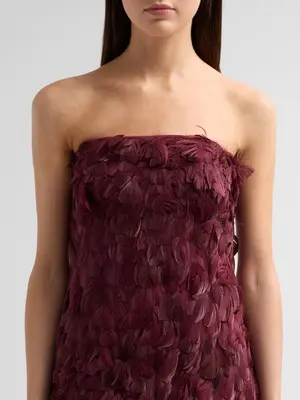Simkhai Malvina Feather Strapless Gown