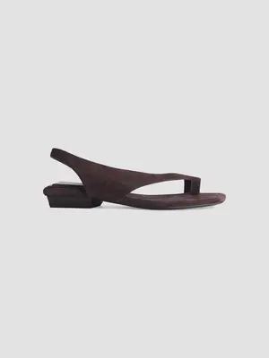 Rag & Bone Liv Suede Flat Sandals - Dark Suede