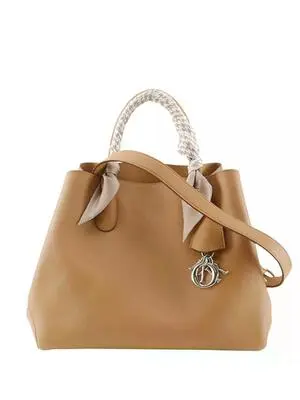 Dior 2000-2026 Medium Calfskin Open Bar Satchel - Brown